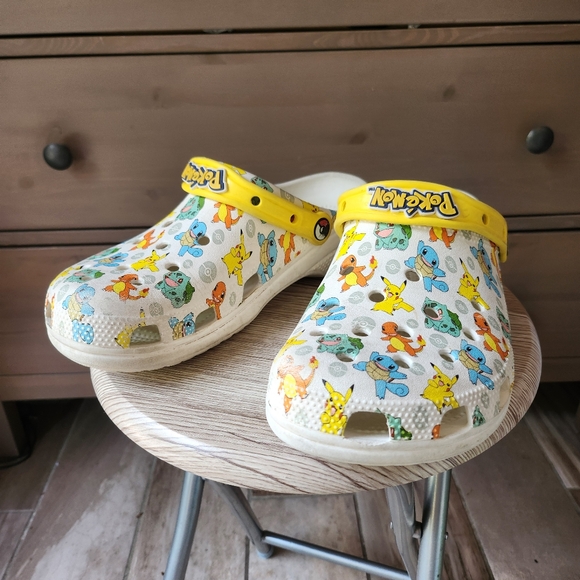 CROCS | Shoes | Pokemon White And Yellow Crocs | Poshmark
